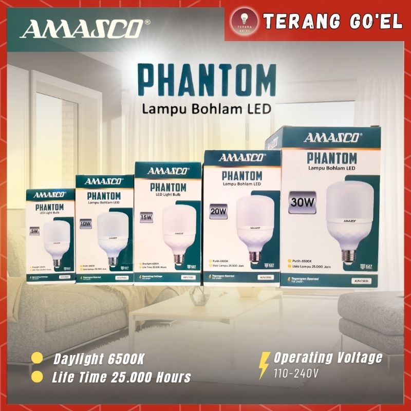 Jual LAMPU LED AMASCO PHANTOM 5w / 10w / 15w / 20w / 30w Lampu Cahaya ...