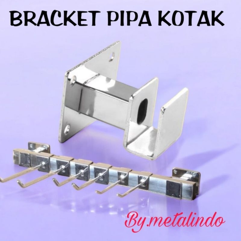 Jual Bracket Pipa Kotak Stainles Penyangga Pipa Hollo Gantungan Display ...