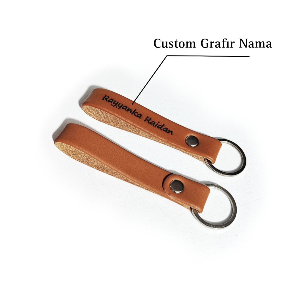 Jual Gantungan kunci kulit keychain Grafir nama | Shopee Indonesia