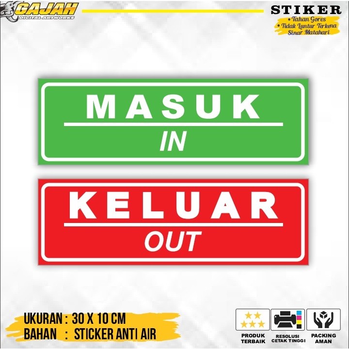 Jual Stiker Keluar / Stiker Masuk | Shopee Indonesia