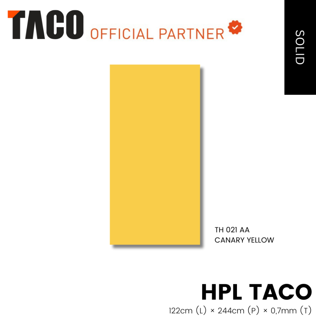 Jual HPL TACO SOLID TH 021 AA CANARY YELLOW | Shopee Indonesia