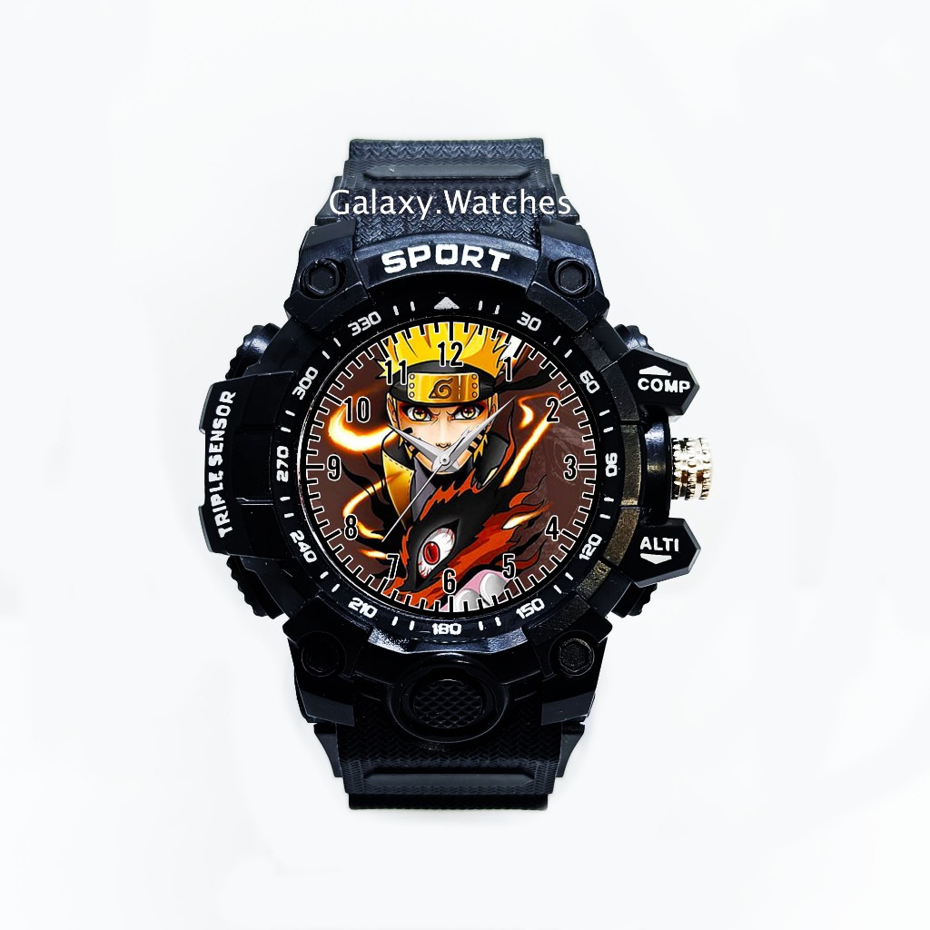 Jual Jam Tangan Anak Sport Hitam Anti Air Karakter Naruto | Shopee ...