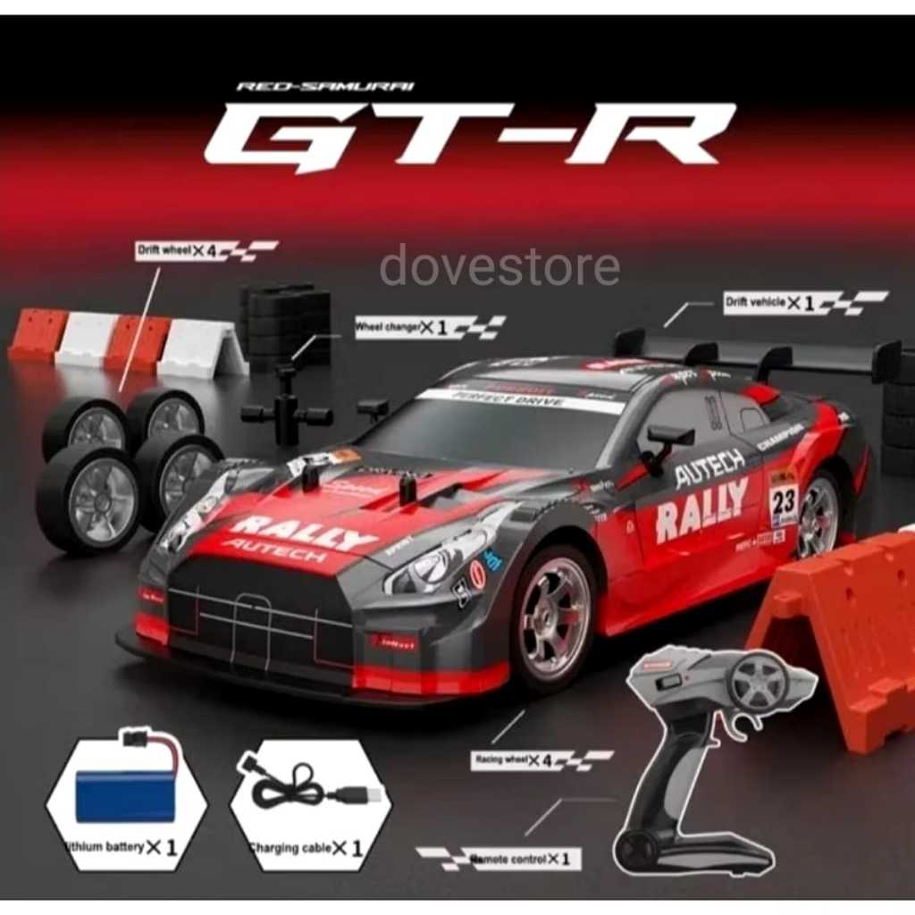 Jual Mainan Mobil Remot Kontrol Remote Control Drift Balap Nissan GTR ...