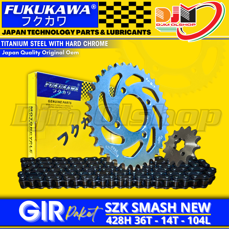 Jual Gear Set Gir Paket Smash New 428H 104L 36T 14T FUKUKAWA | Shopee ...