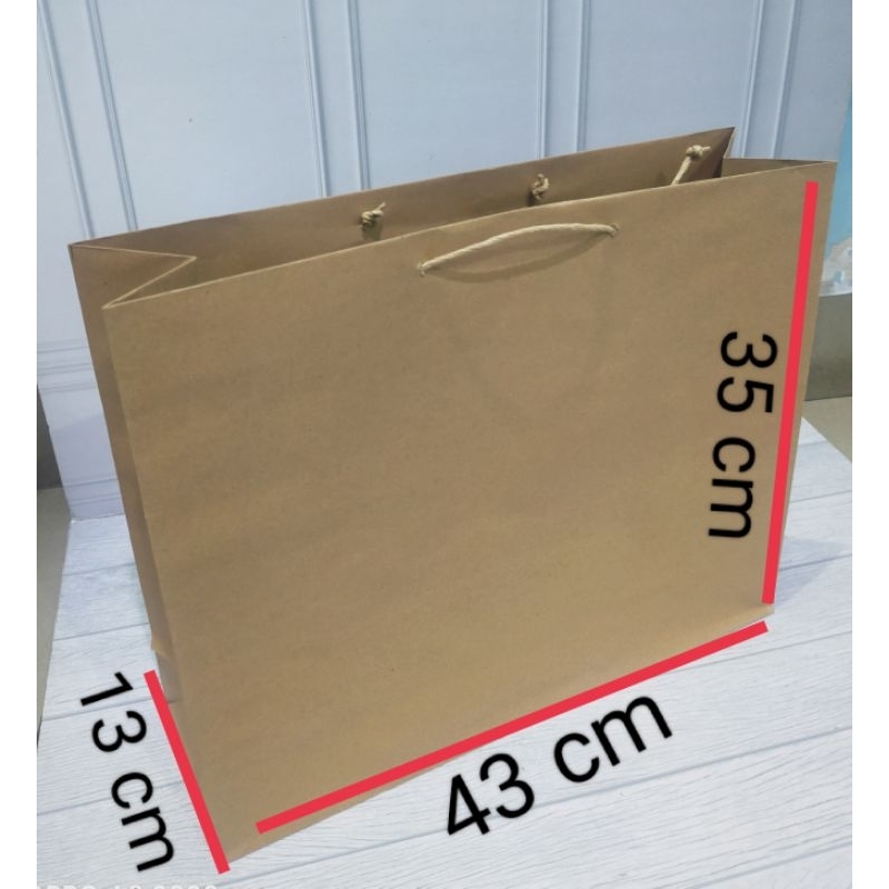 Jual PAPER BAG POLOS COKLAT 43X13X35 CM /PAPER BAG JUMBO/PAPER BAG ...