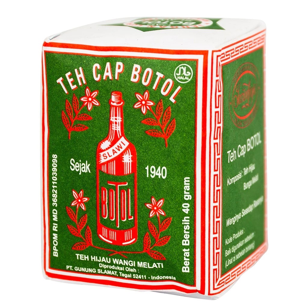 Jual Teh Jawa Cap Botol Hijau Aroma Melati 40 gr (1 slop : 10 pcs ...