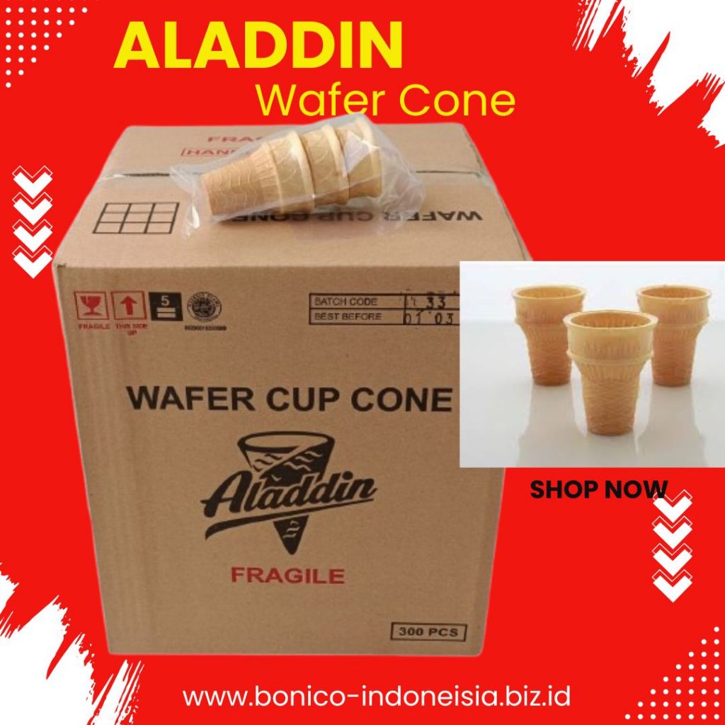 Jual kerupuk Cone es krim Alladin Wafer cup cone ice cream KFC McD AW ...