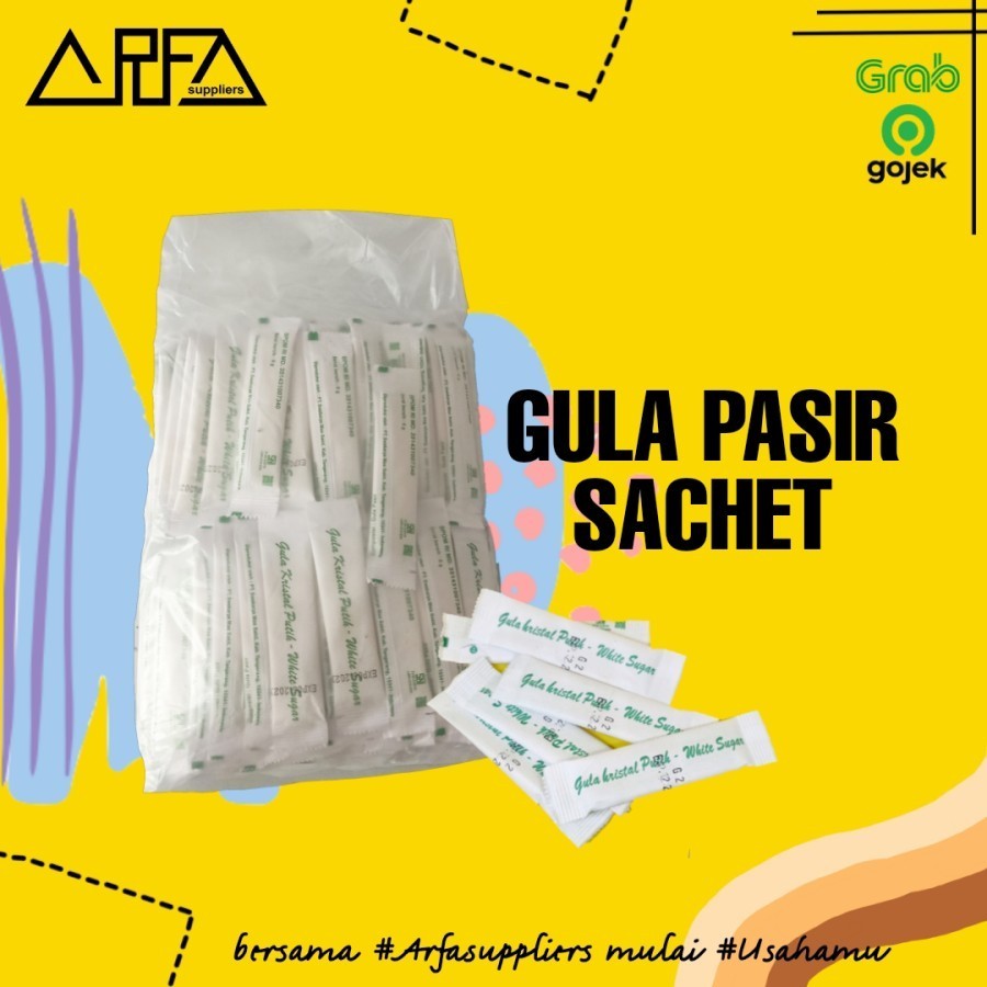 Jual Gula Pasir Kristal Putih Sachet Stik isi 125 | Shopee Indonesia