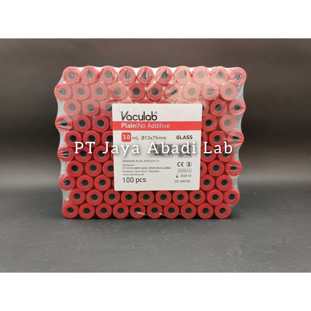 Jual tabung darah vaculab plain 3 ml tube merah ecer ED DESEMBER 2025 ...