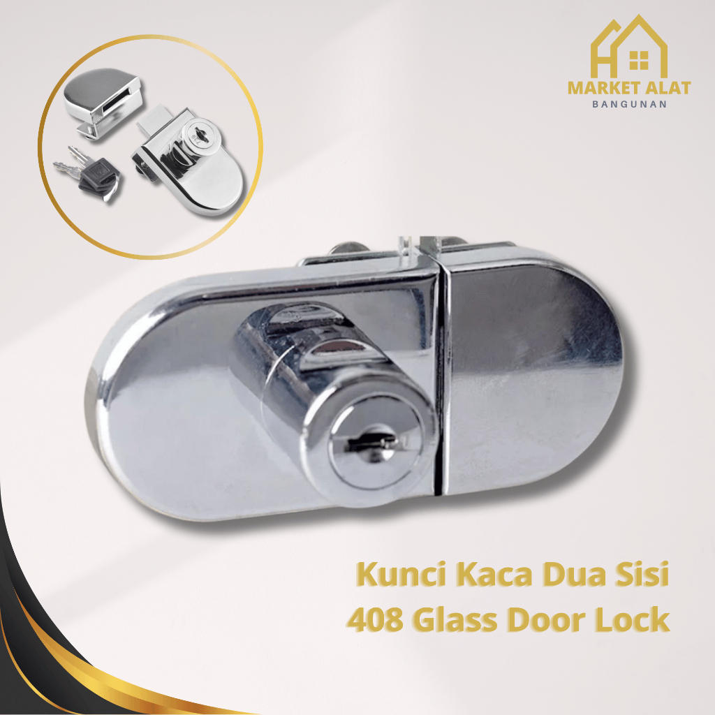Jual Kunci Kaca Dua Sisi 408 / Cabinet Glass Door Lock / Jepitan Kunci Lemari Kaca Double Kanan ...