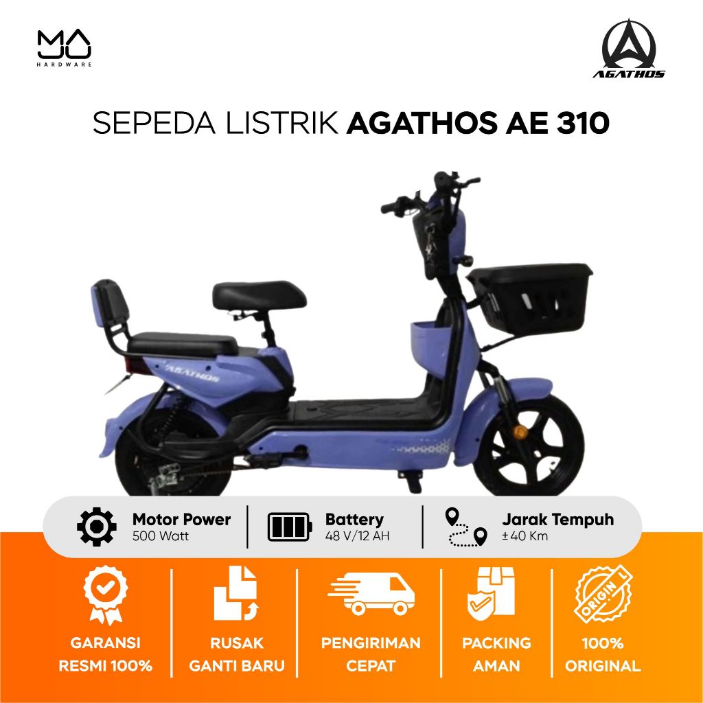 Jual Sepeda Listrik Agathos AE 310 500 Watt - Garansi Resmi | Shopee Indonesia