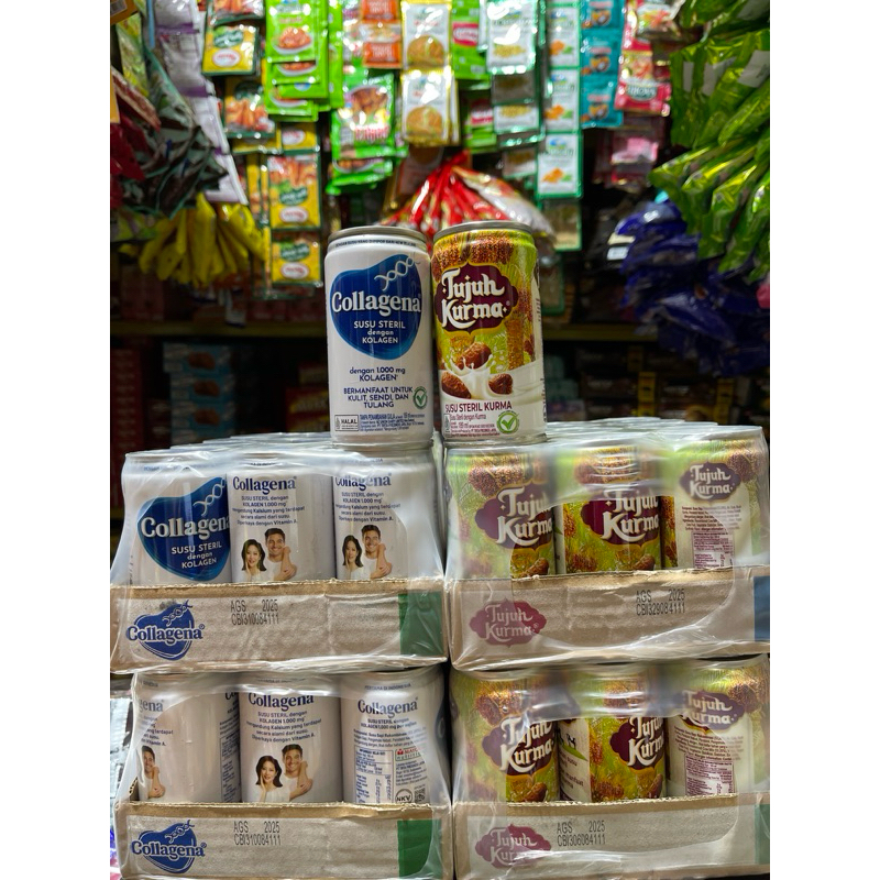 Jual SUSU COLLAGENA/TUJUH KURMA 189ML PAK ( ISI 12 BOTOL ) | Shopee ...