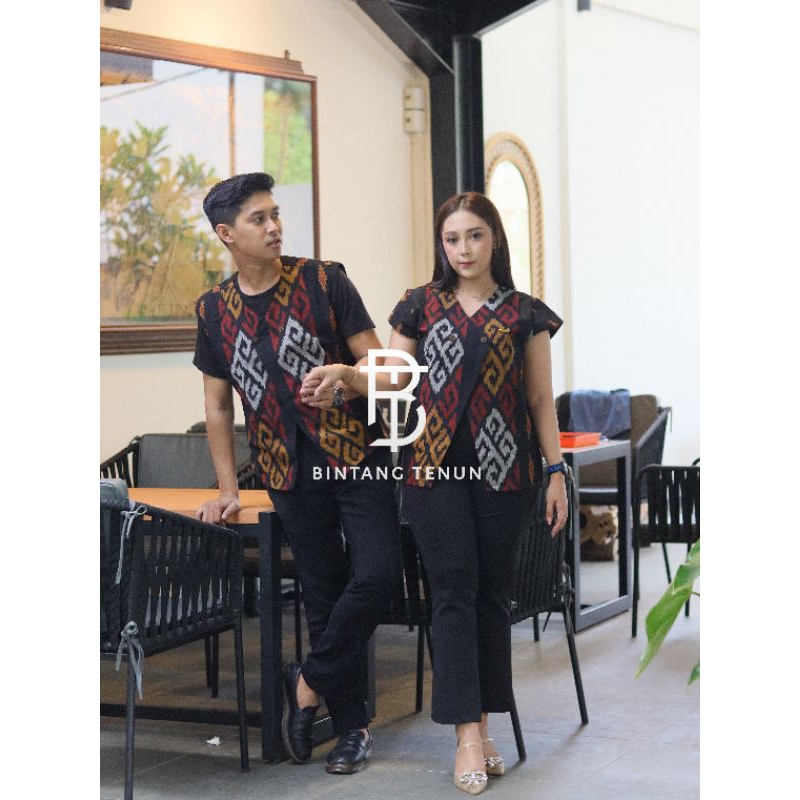 Jual READY STOCK BAJU TENUN VEST TENUN WANITA ROMPI TENUN PRIA OUTER ...