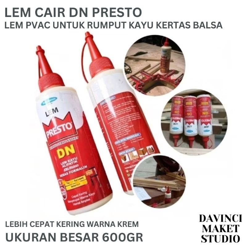 Jual (600) Lem Cair DN Presto Besar 600gr untuk Rumput Tabur Sintetis ...