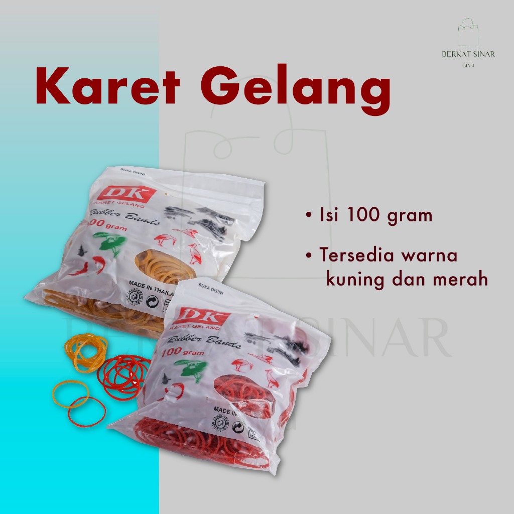 Jual KARET GELANG MERK DK KUNING DAN MERAH ISI 100GRAM (PER PACK ...