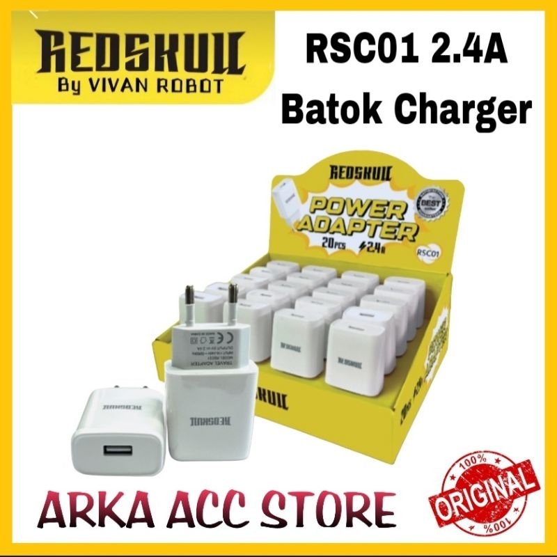 Jual Redskull RSC01 Batok Charger 2,4A Single USB By Vivan Robot 1box 20pcs | Shopee Indonesia