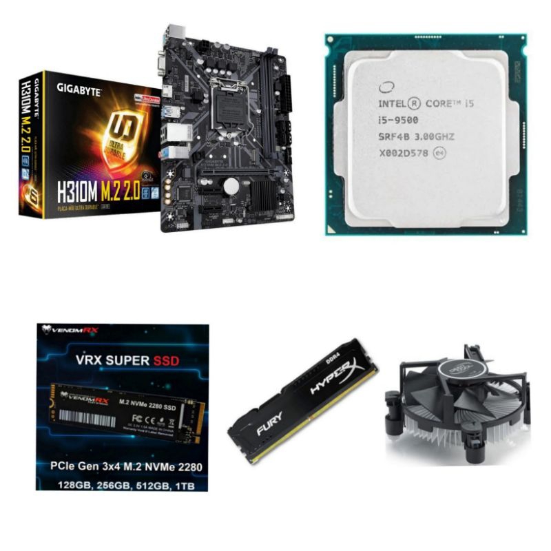 Jual Paket Processor Intel Core i5 9500 Gen 9 LGA 1151 RAM DDR4 8GB ...