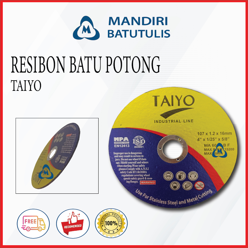 Jual Mata Gerinda Potong Besi TAIYO 4" - Cutting Wheel - Batu Potong ...