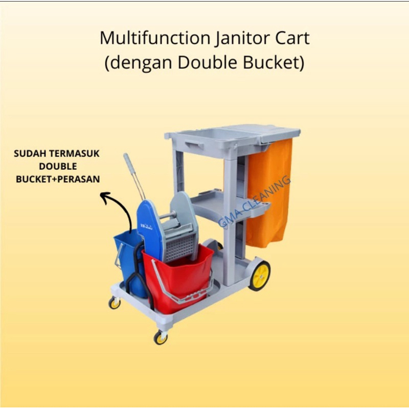 Jual Janitor Cart with Double Bucket D-11-1C | Shopee Indonesia