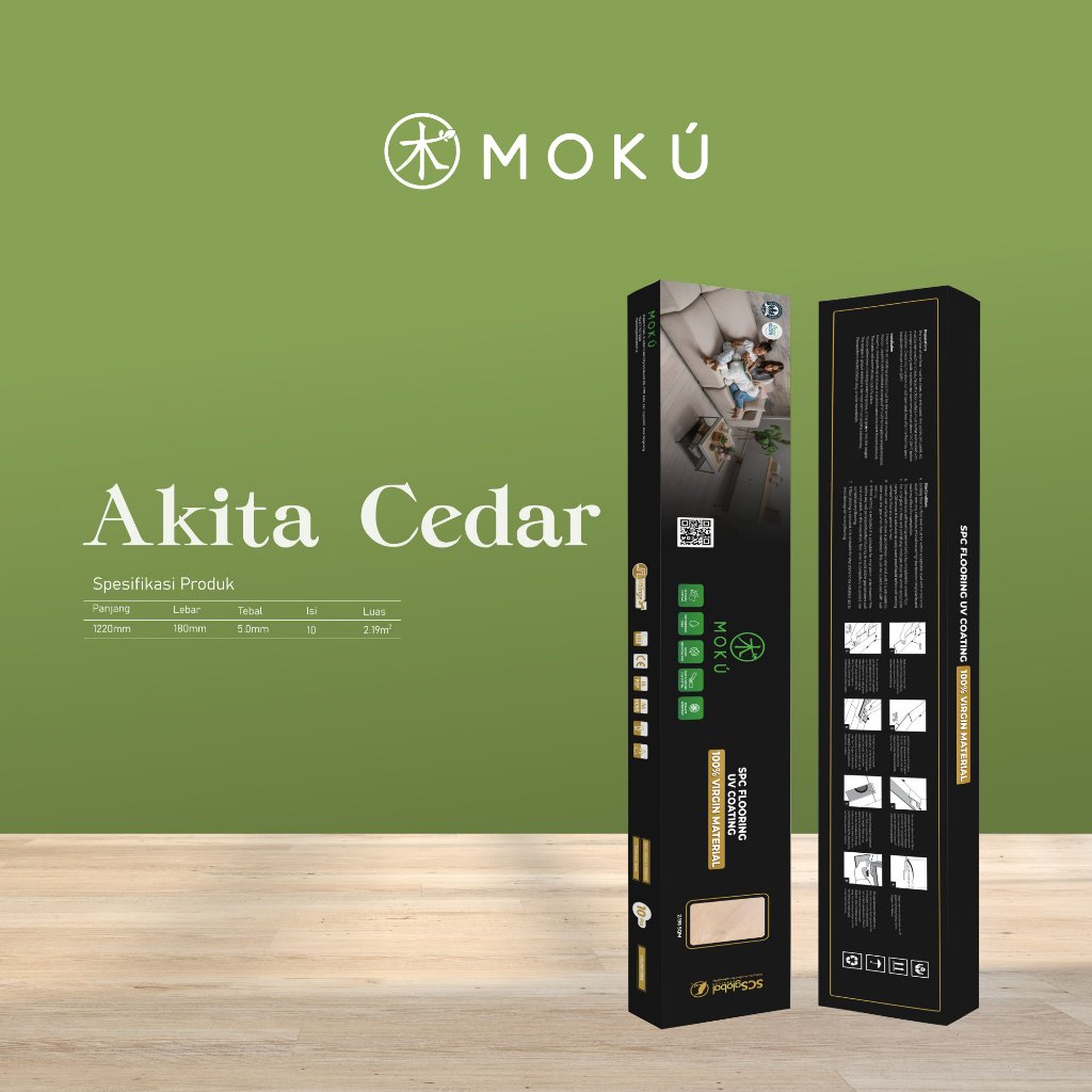 Jual Moku Floor Lantai SPC 5mm Lantai Kayu Akita Cedar 1220 X 180mm 1 ...