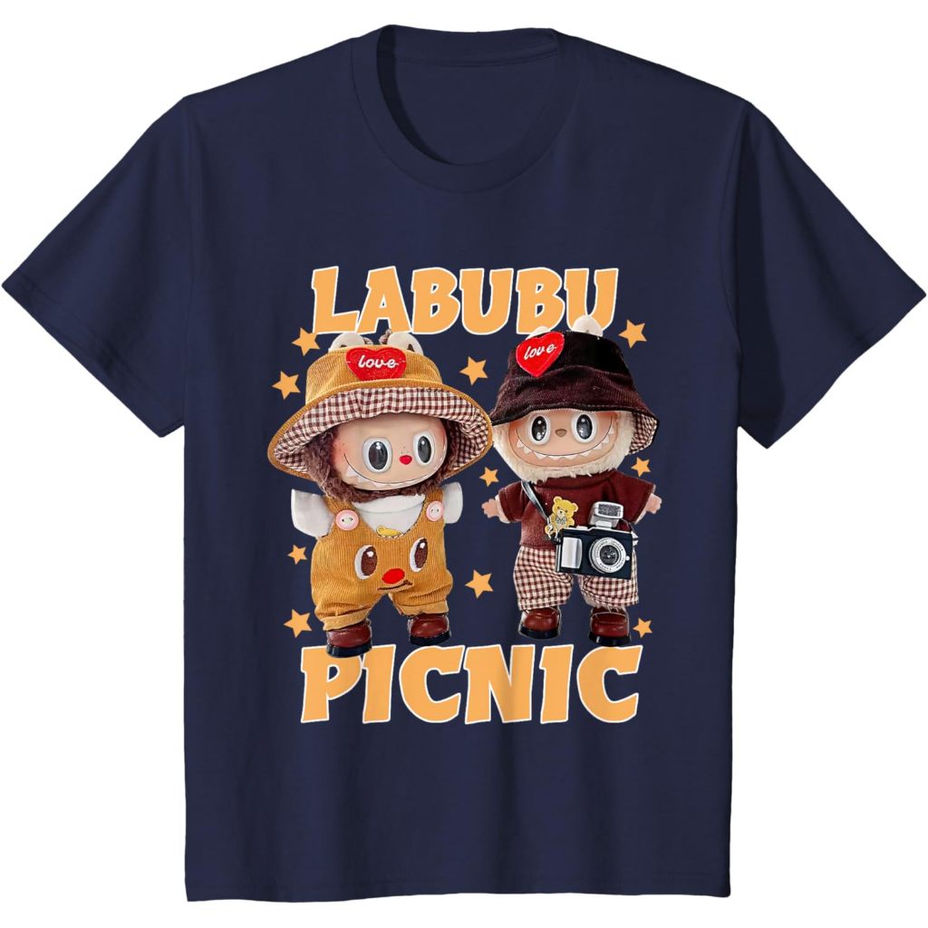 Jual Funny Labubu Cute Labubu Picnic And Friends Meme T-Shirt | Shopee ...