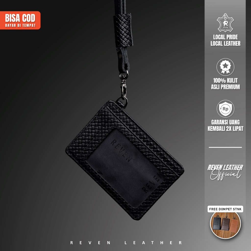 Jual Reven Batara ID Card Gantungan Lanyard Kalung Name Tag Kartu Kulit ...