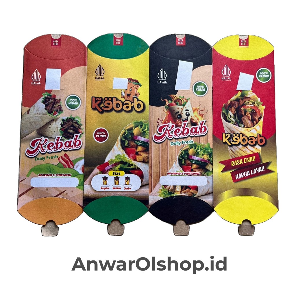 Jual Kemasan Kebab Jumbo Ukuran 24x9 cm isi 100 Pcs / Box Kebab / Dus ...
