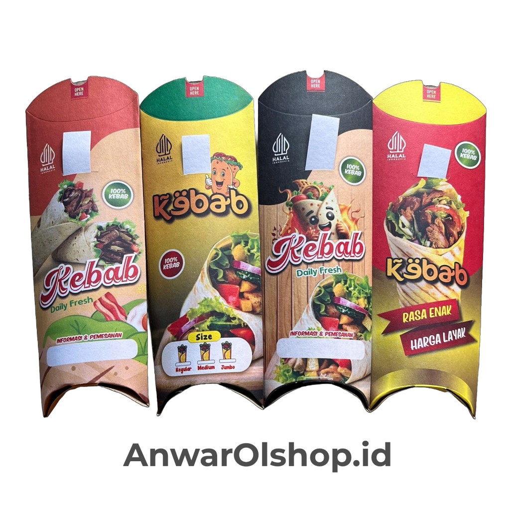 Jual Dus Kebab Jumbo Ukuran 24x9 cm isi 100 pcs Terlaris / Wadah kebab ...