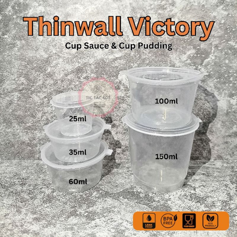 Jual Cup Thinwall/thinwall cup/cup sauce/sup sauce 25ml/cup sauce 35ml ...