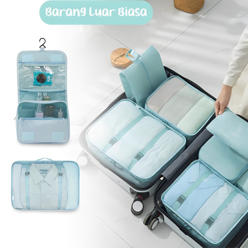 Jual BLB Tas Travel Bag Set 8 in 1 Organizer Koper Storage Tas ...