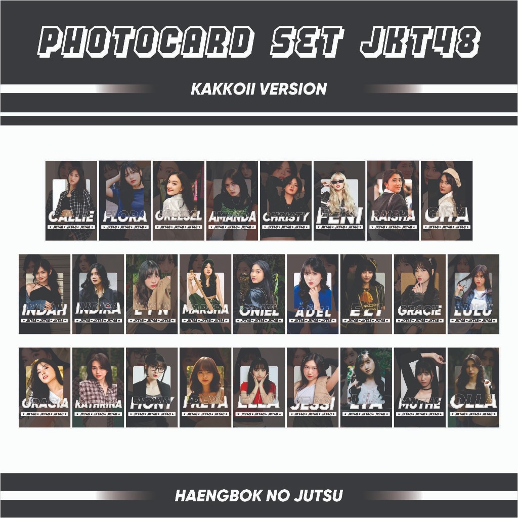 Jual PHOTOCARD JKT48 KAKKOII 1SISI (HARGA 26 PCS + LAMINASI 2 SISI ...