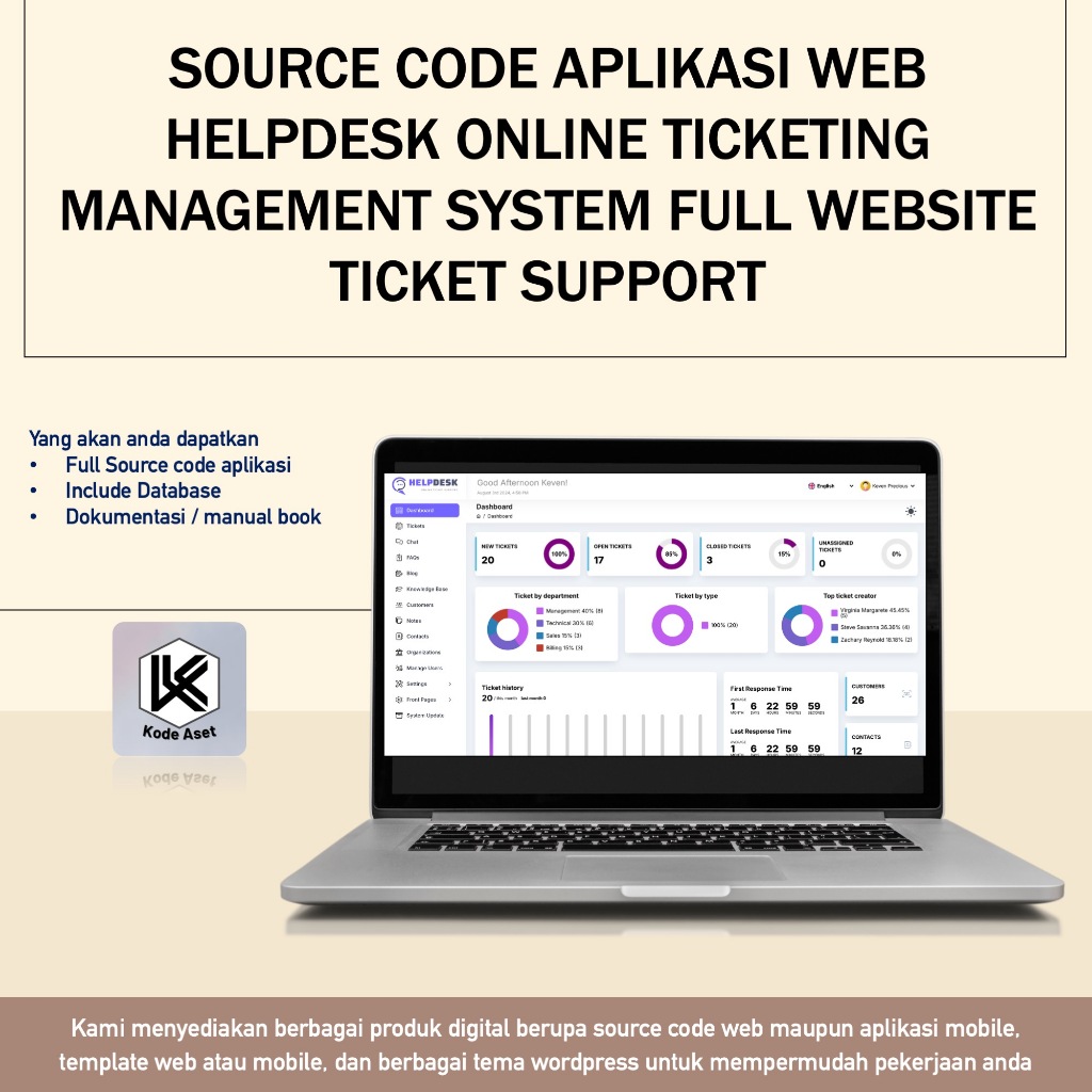 Jual SOURCE CODE APLIKASI WEB HELPDESK ONLINE TICKETING MANAGEMENT ...