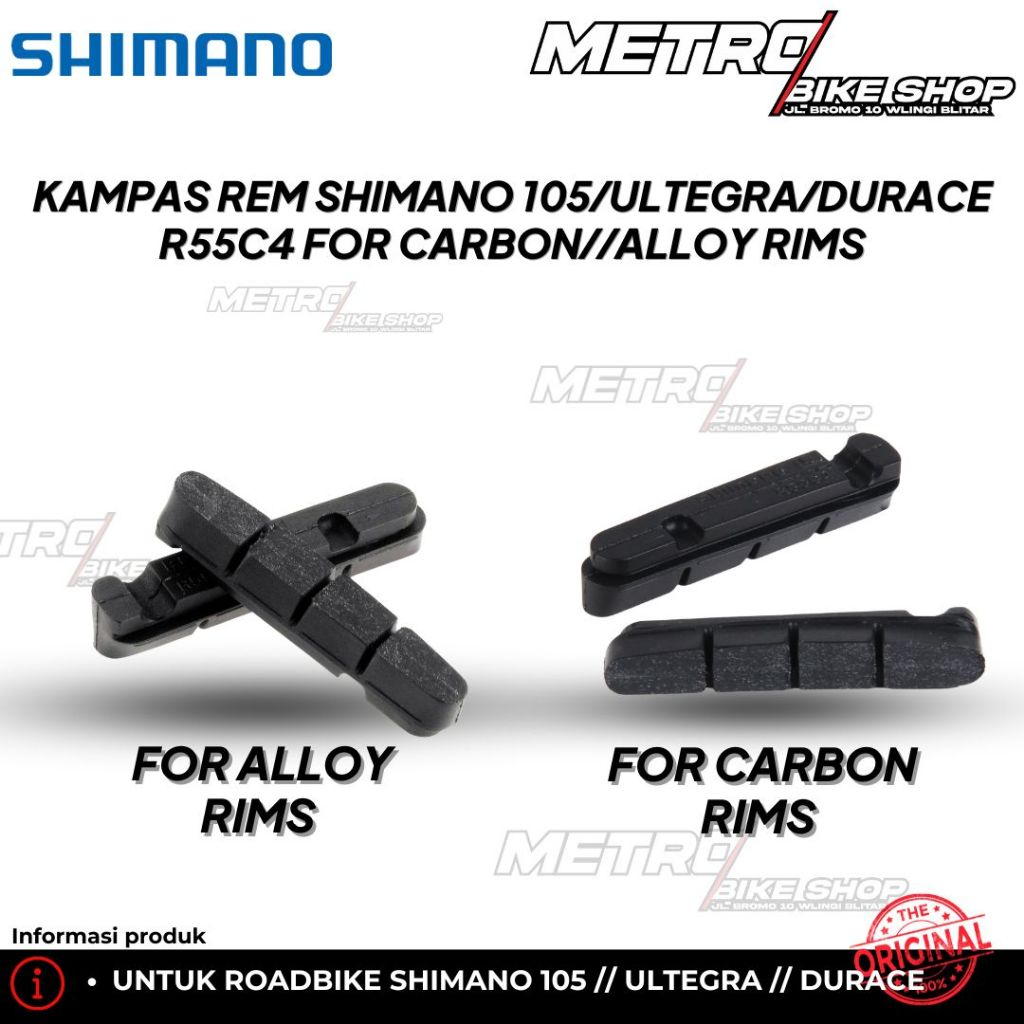 Jual Karet Rem / Brake Shoe Shimano R55C4 Carbon / Alloy untuk Roadbike ...