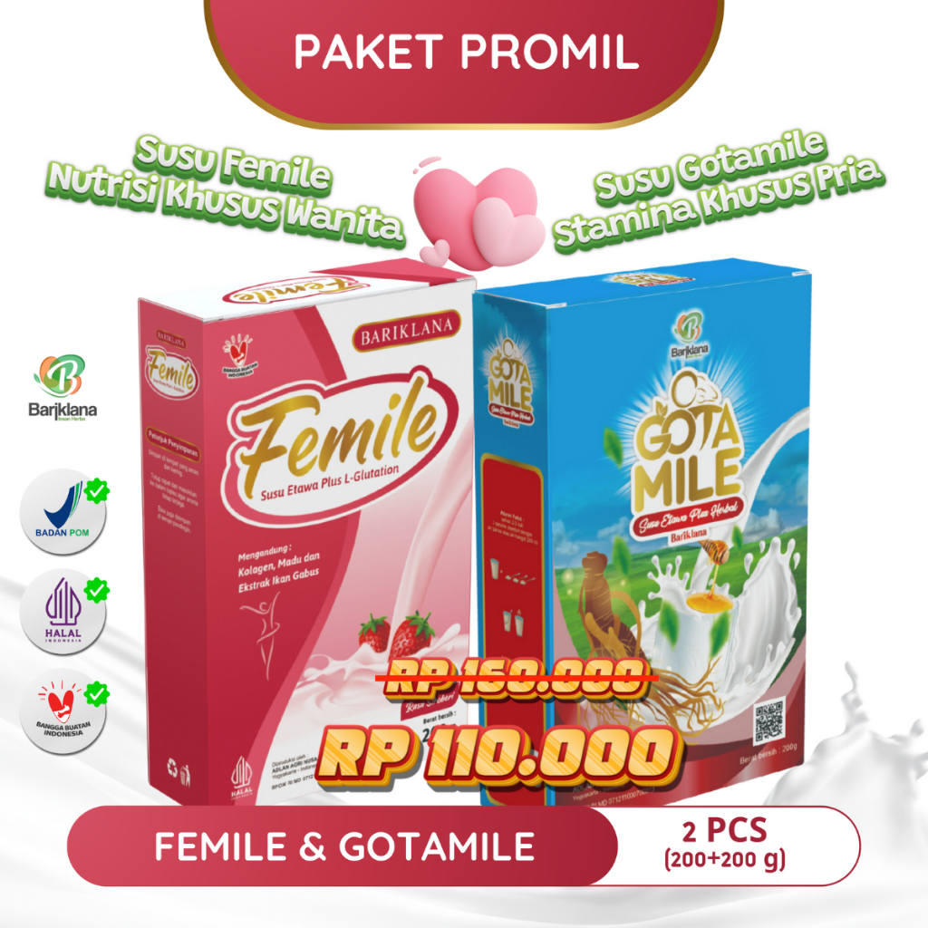 Jual ( GRATIS MANJAKANI ) PAKET PROMIL Femile dan Gotamile Susu Kambing ...
