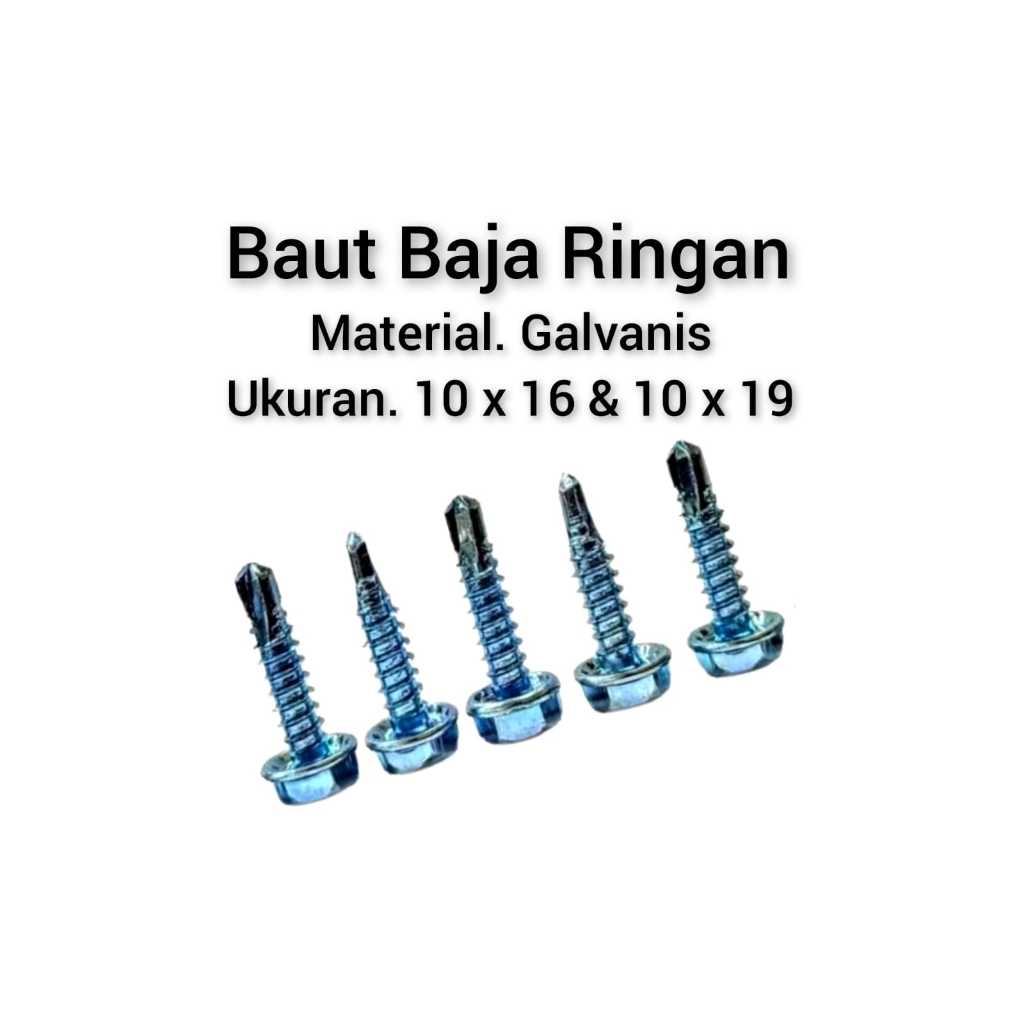 Jual Baut Roofing Baja Ringan Gipsum Galvanis Sekrup Ruping Paku Skrup ...