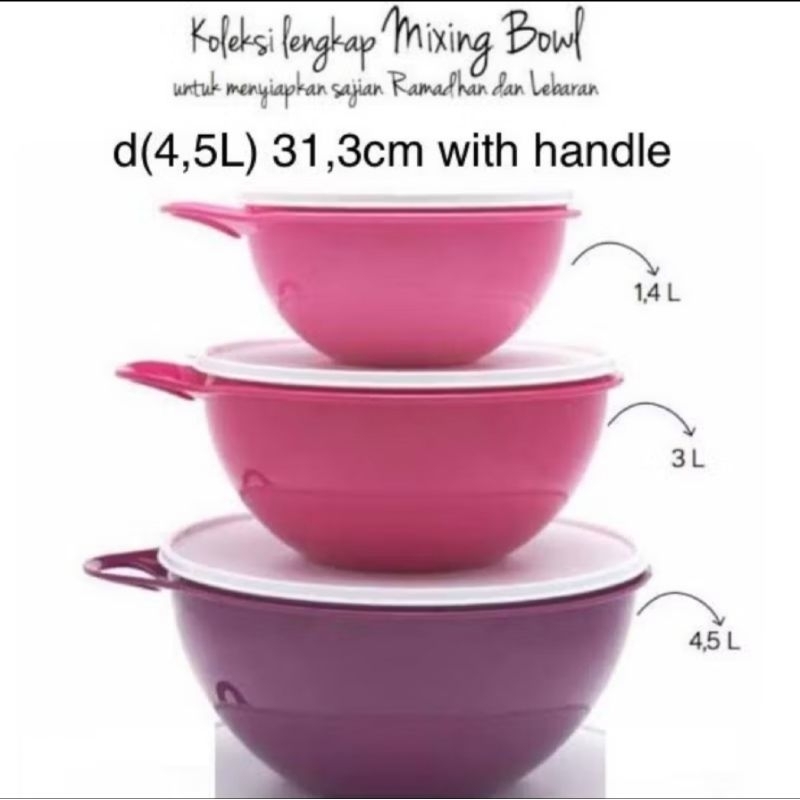 Jual mixing bowl original tupperware / modular bowl 3 liter | Shopee ...
