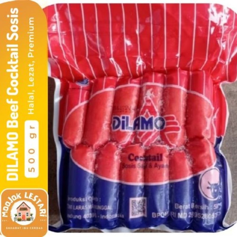 Jual Dilamo beef cocktail 500gr 1/2kg Sosis Kulit Merah Isi 25 Sosis ...