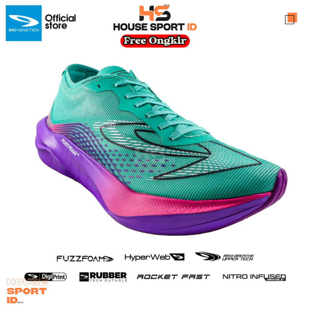 Jual 910 Nineten HAZE STRIKE PRO Sepatu lari - Hijau-Tosca/Ungu/Merah ...