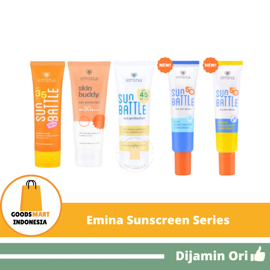 Jual Emina Sun Battle Sun Protection Skin Buddy SPF 35 30 | SPF 45 ...