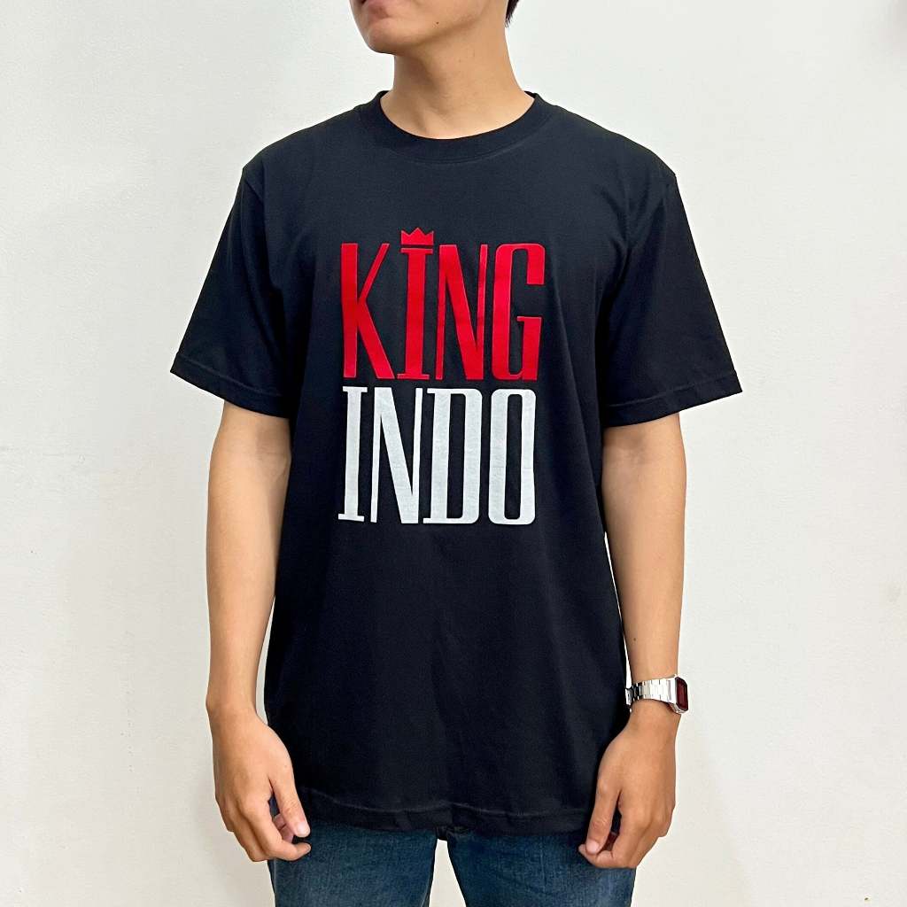 Jual Aloomni Kaos King Indo sablon Flock | Shopee Indonesia