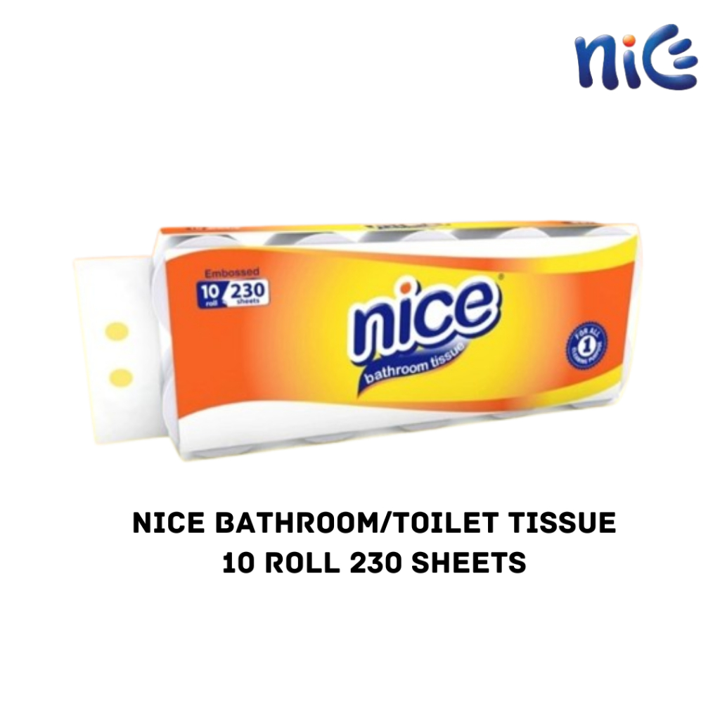 Jual Tisu Nice Toilet/Bathroom Embossed 10 Roll 230 Sheets | Shopee ...