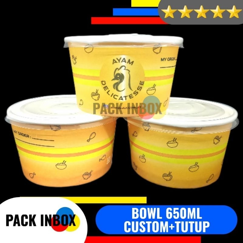 Jual GRATIS DESAIN PAPER BOWL 650ML CUSTOM FULL COLOR DAN TUTUP PRINT ...