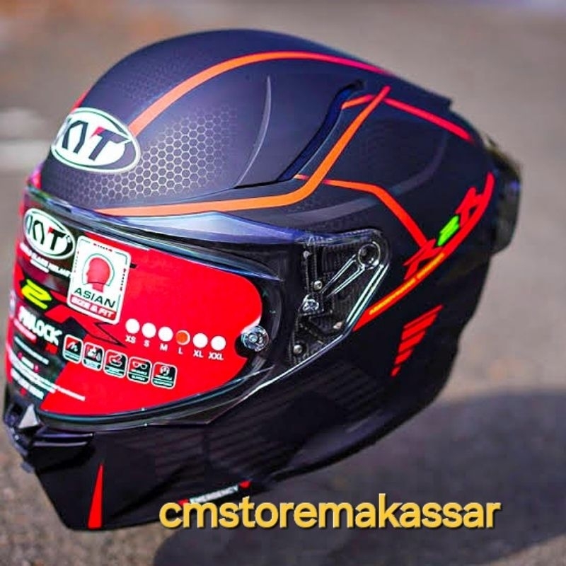 Jual Helm KYT R2R Pro Full Face Concept Matt Black Red Double Visor SNI ...
