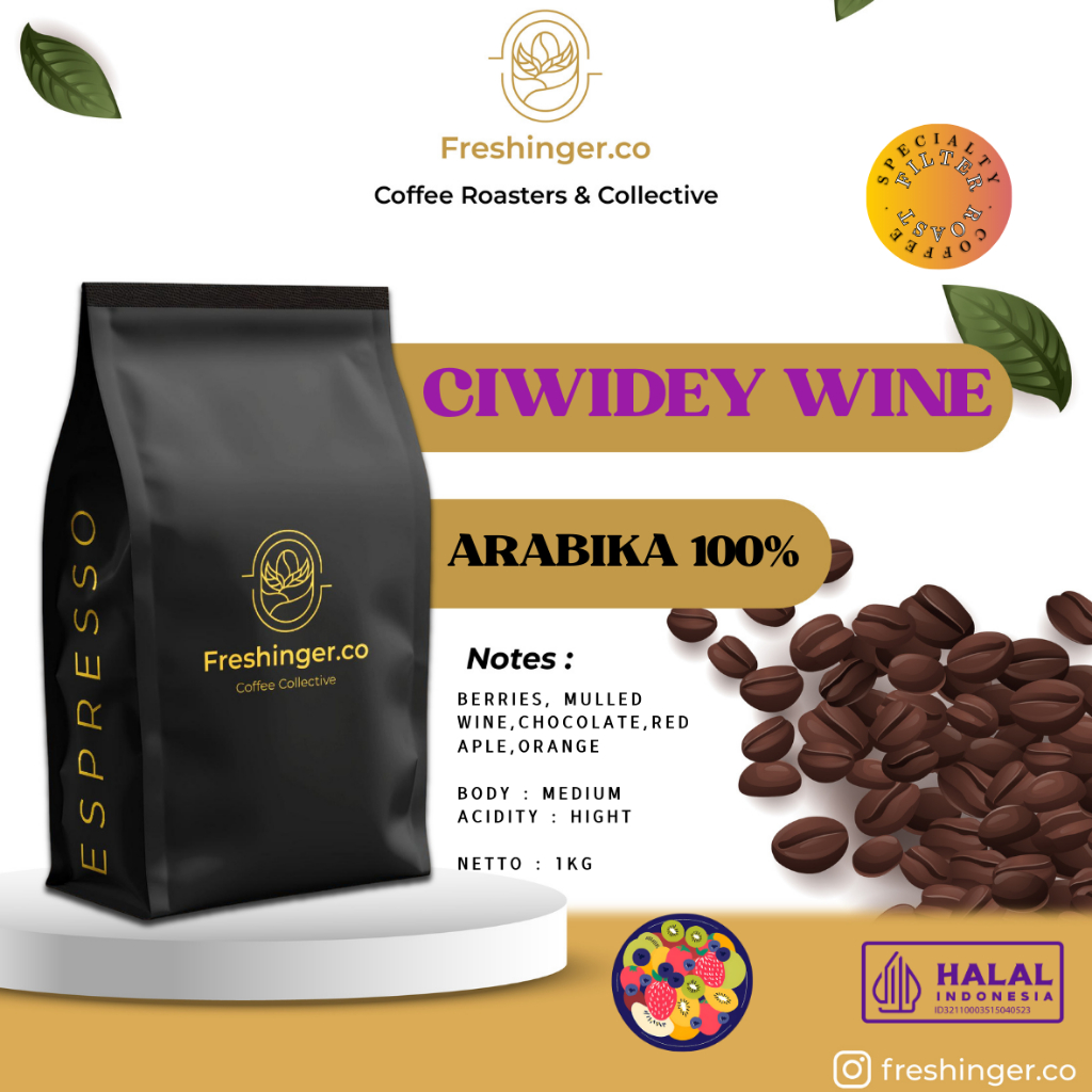 Jual Kopi Arabika Wine Ciwidey West Java (Specialty Coffee) BIJIKOPI ...