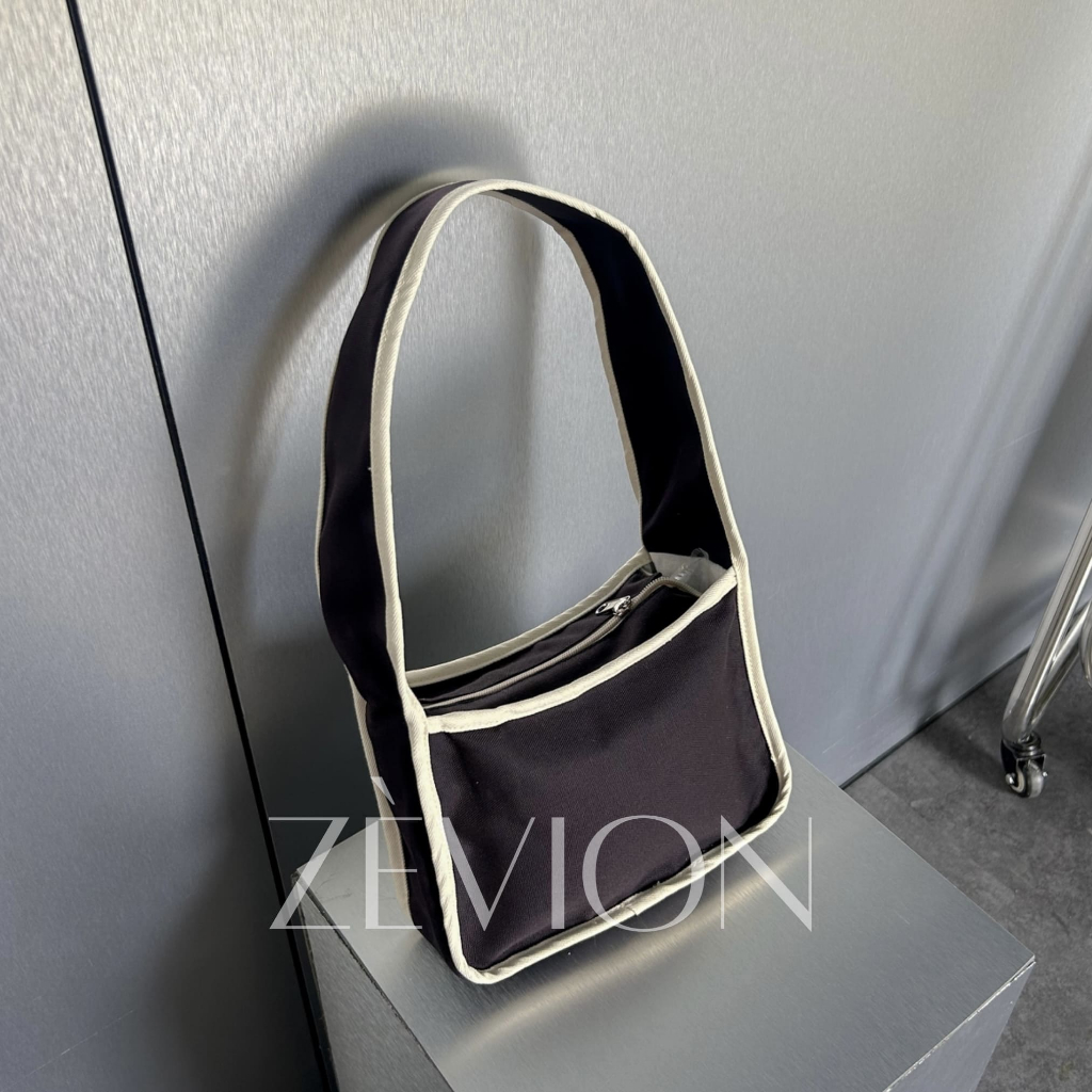 Jual ZEVION - Lysia Bag | Shoulder Bag Wanita Canvas | Burgundy Bag ...