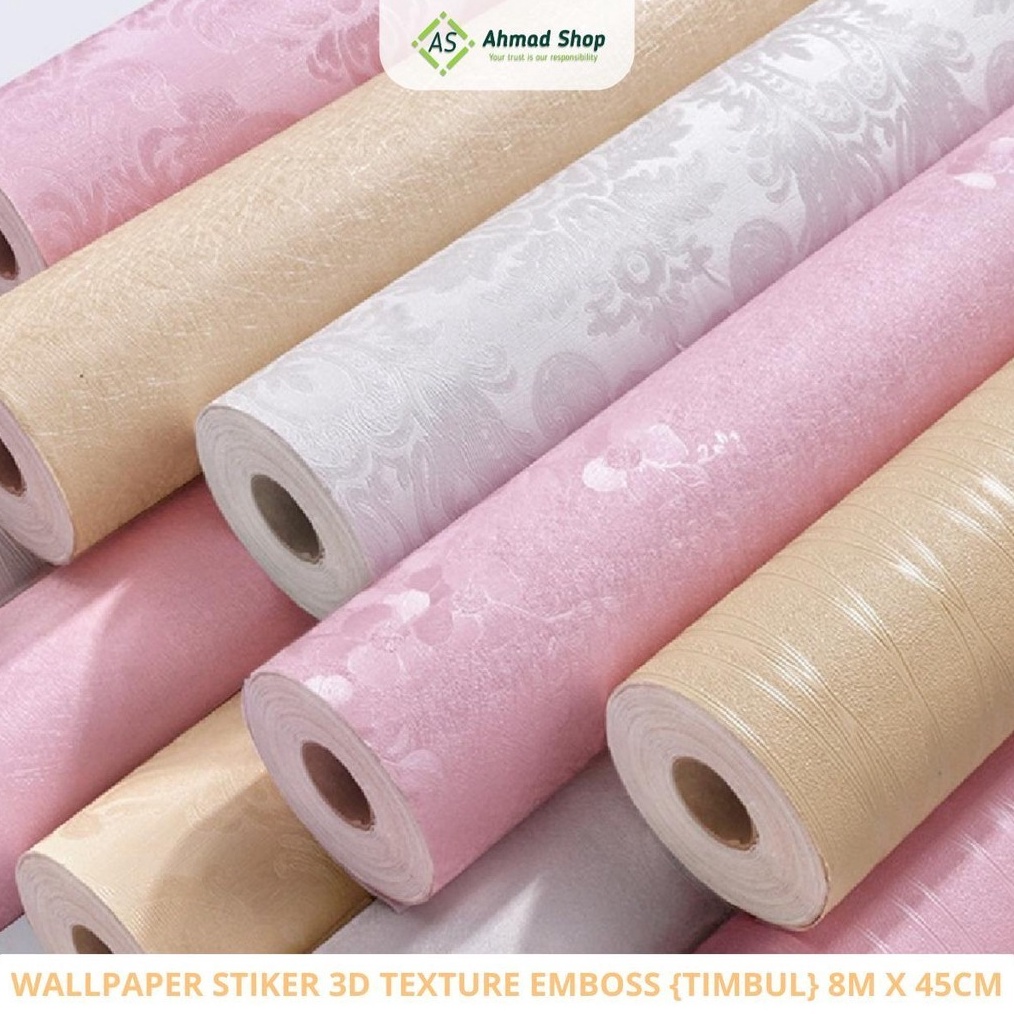 Jual Wallpaper Stiker Dinding Textured Embossed Timbul 3D Sticker ...