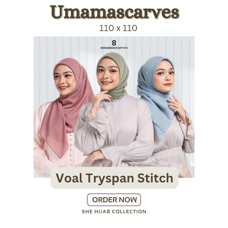 Jual Umama Scarves Voal Tryspan Stich/ Hijab Umama Voal / Umama Voal ...