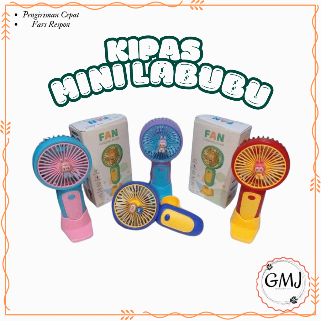 Jual GMJ Kipas Angin Mini Genggam Karakter Labubu Rechargeable USB ...