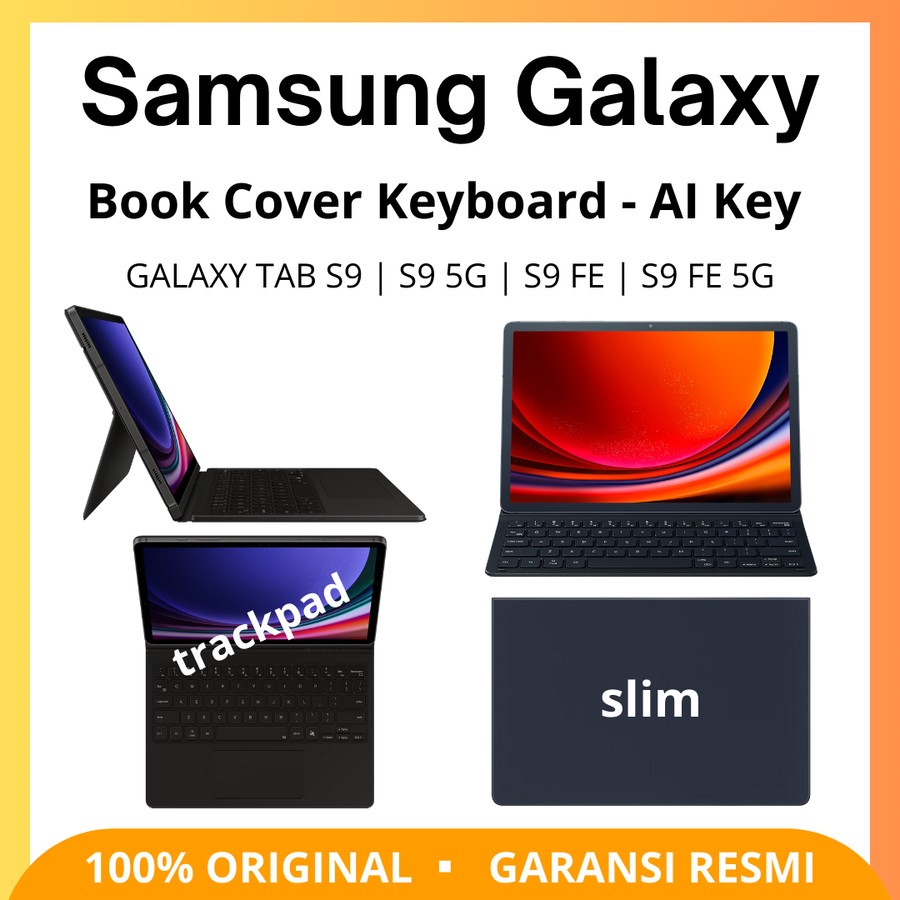 Jual Samsung Book Cover Keyboard Galaxy Tab S9 | S9 5G | S9 FE | S9 FE ...