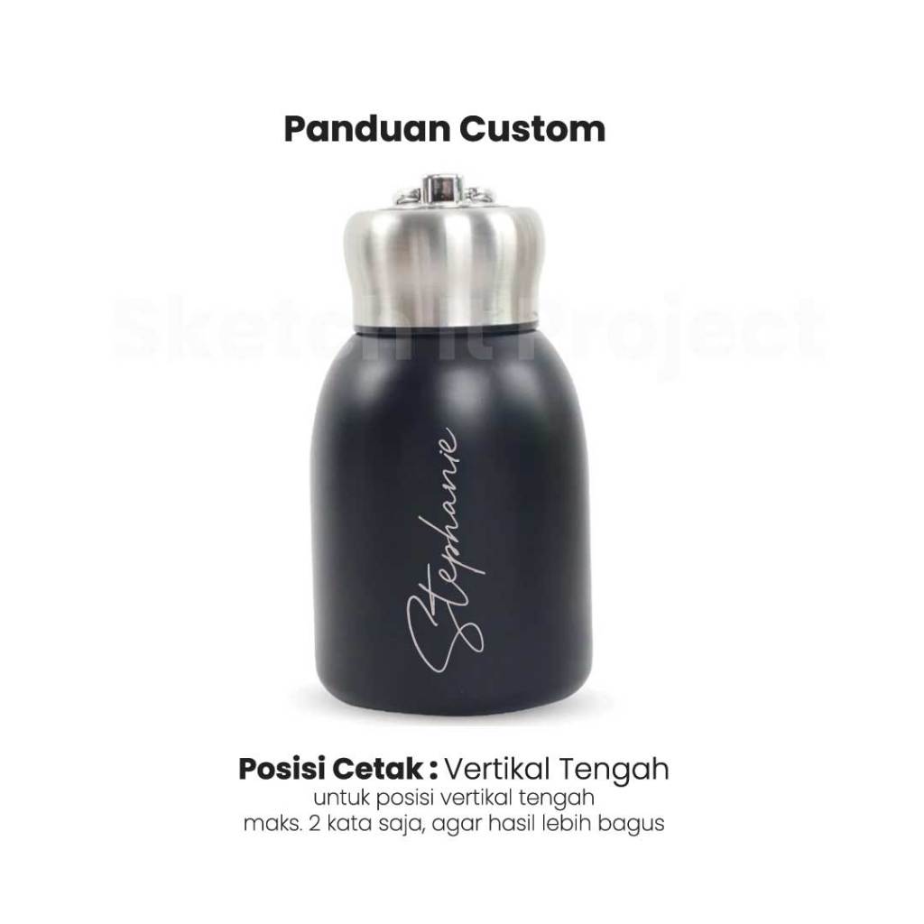 Jual Tumbler Mini 280ml Custom Nama Tumblr Stainless Grafir Logo Botol ...